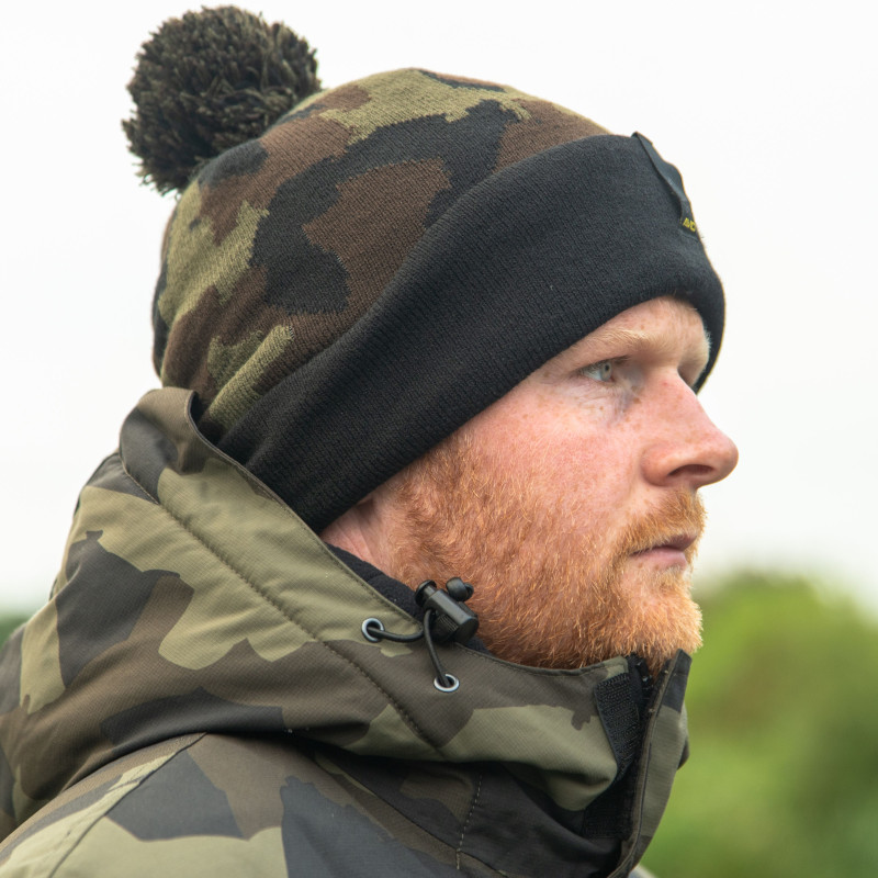 Avid Carp Black & Camo Bobble Hat - £6.99